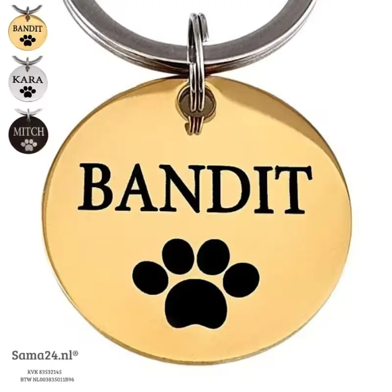 hondenpenningen Titanium 2 kanten gratis graveren 😻 🐶