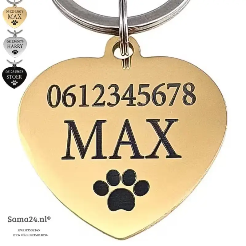 hondenpenningen Titanium 2 kanten gratis graveren 😻 🐶
